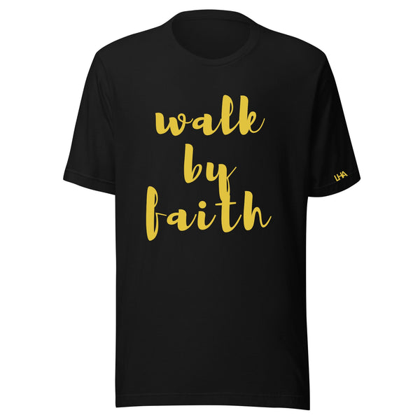 T-Shirt - Walk by Faith - GOLD FOIL – Lively Hope Enterprises